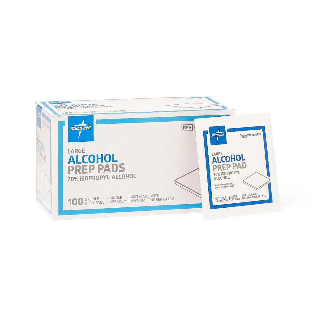 Alcohol Prep Pad Medline 70% Strength Isopropyl Alcohol Individual ...