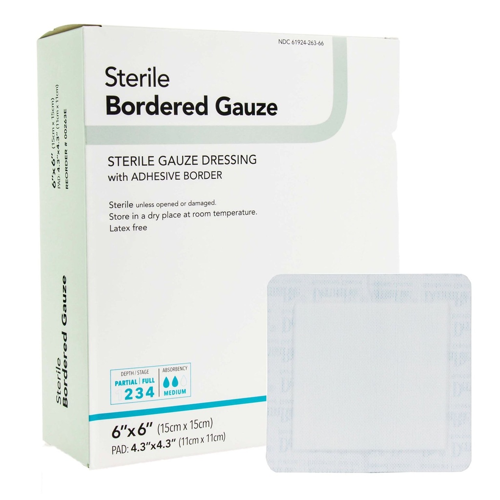 Island Dressing DermaRite® Bordered Gauze 6 X 6 Inch Square Sterile ...