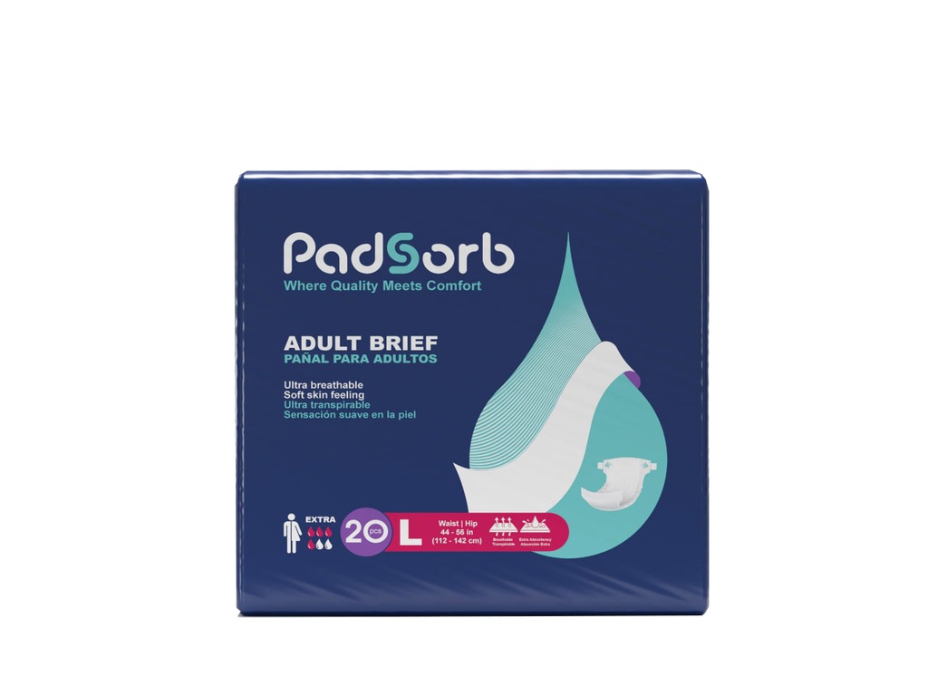 Unisex Adult Incontinence Brief Padsorb® Large Disposable Heavy ...
